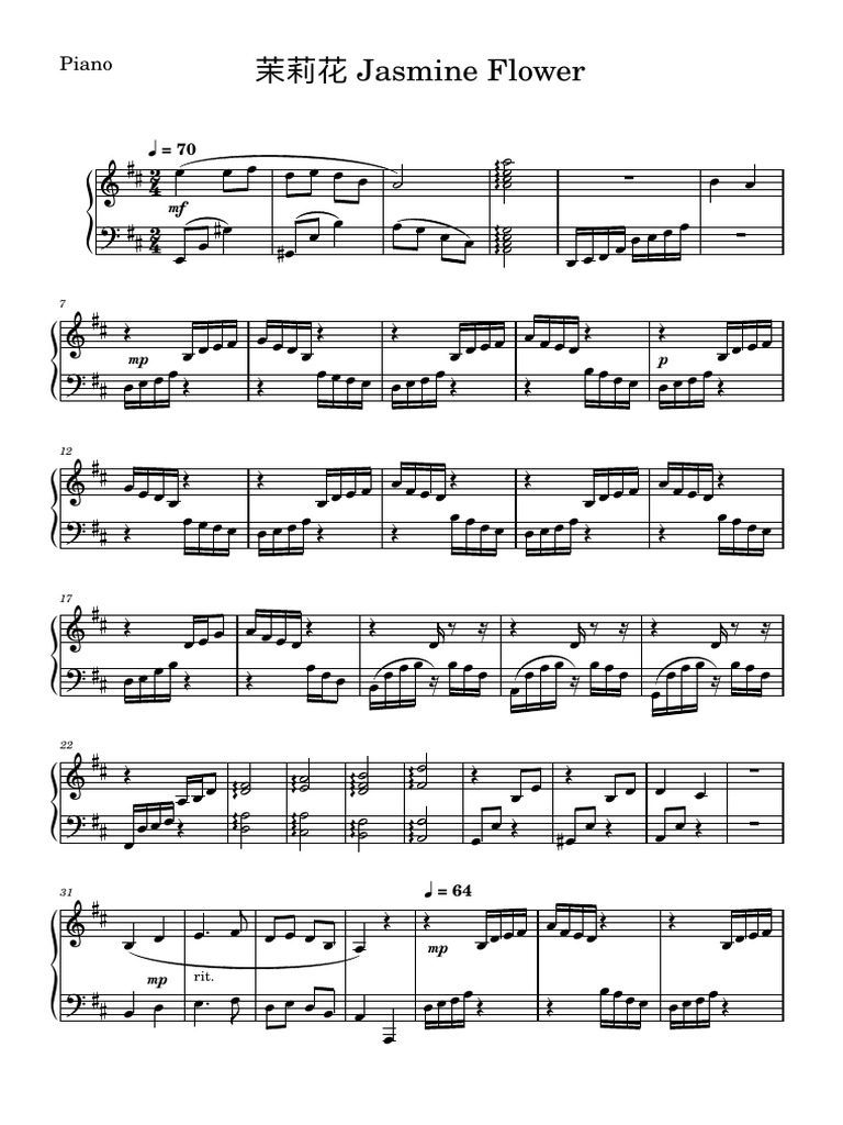 Jasmine Flower 2023-Piano | PDF
