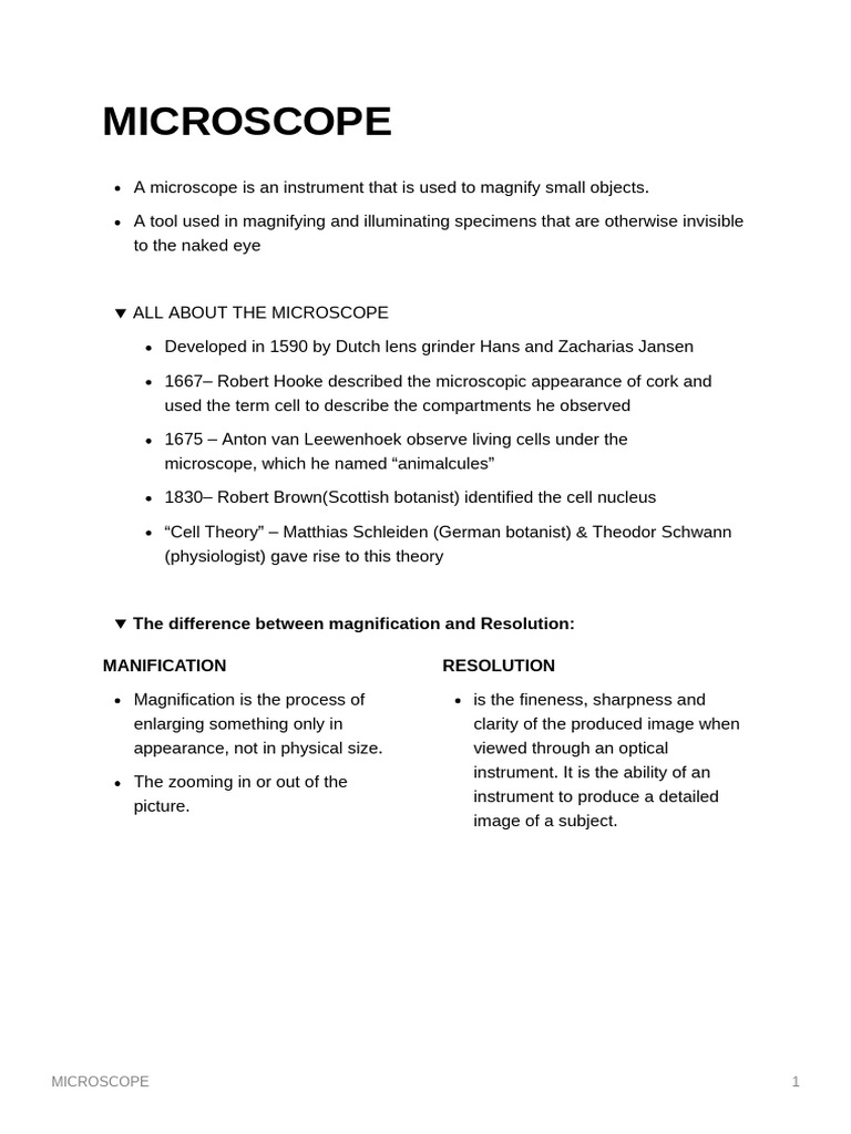 MICROSCOPE | PDF | Microscope | Transmission Electron Microscopy