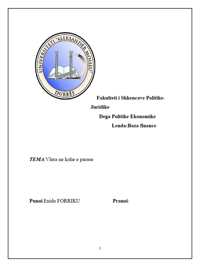 Vlera Në Kohë e Parasë | PDF