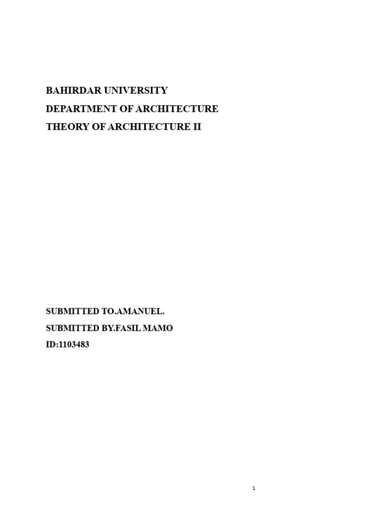 Semiology THEORY OF ARCHITECTURE FASIL MAMO ,,1103483 | PDF