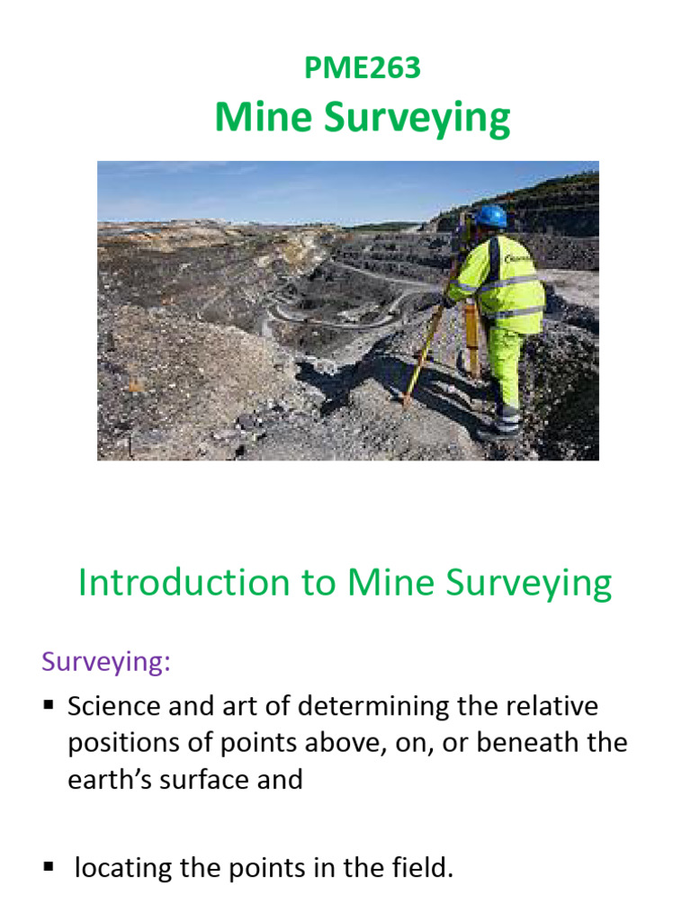 Introduction to Mine Surveying Techniques | PDF