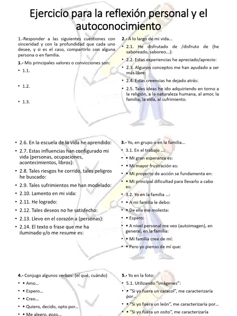 Ejercicio para La Reflexión Personal y El Autoconocimiento-2 | PDF | Relaciones personales ...