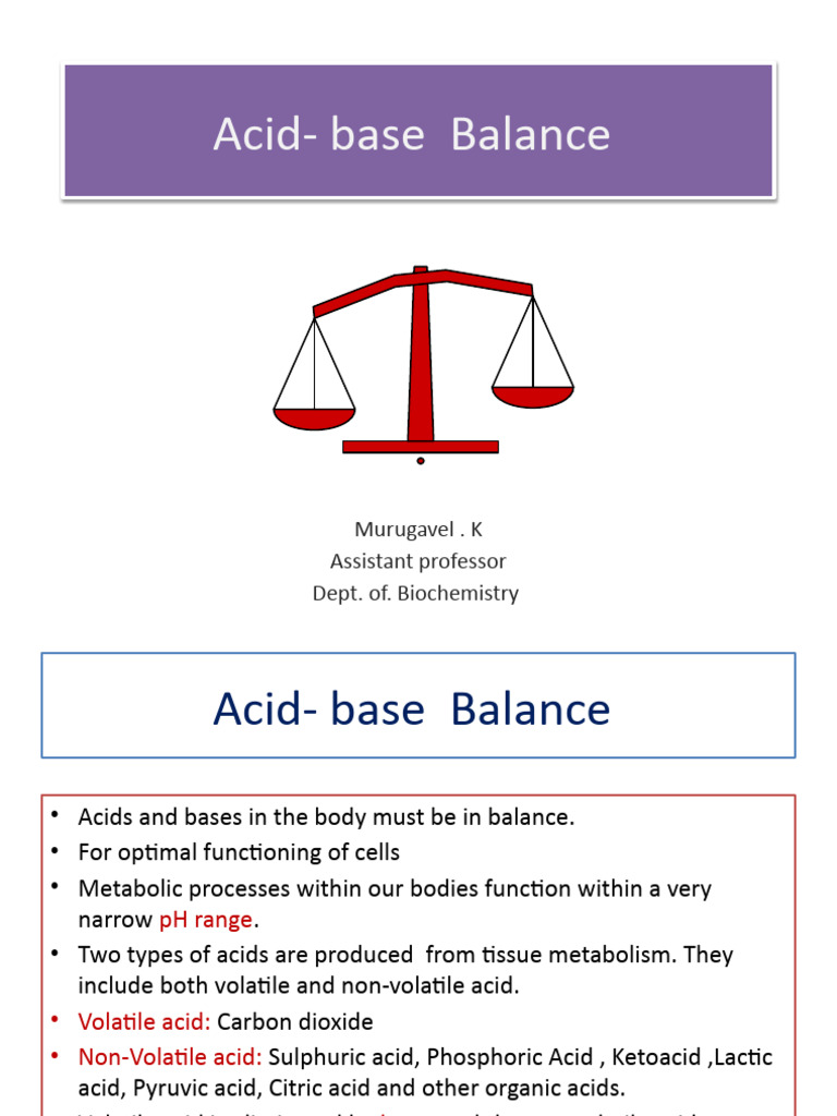 Acid-Base Balance in Biochemistry | PDF | Buffer Solution | Bicarbonate