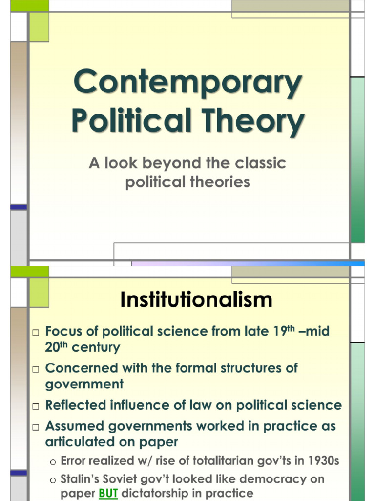 Contemporary Political Theory | PDF