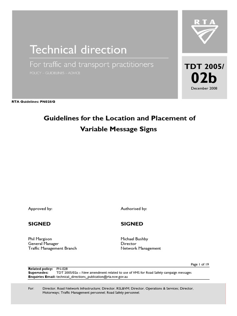 Guidelines For Location & Placement of VMS Board | PDF | Controlled ...