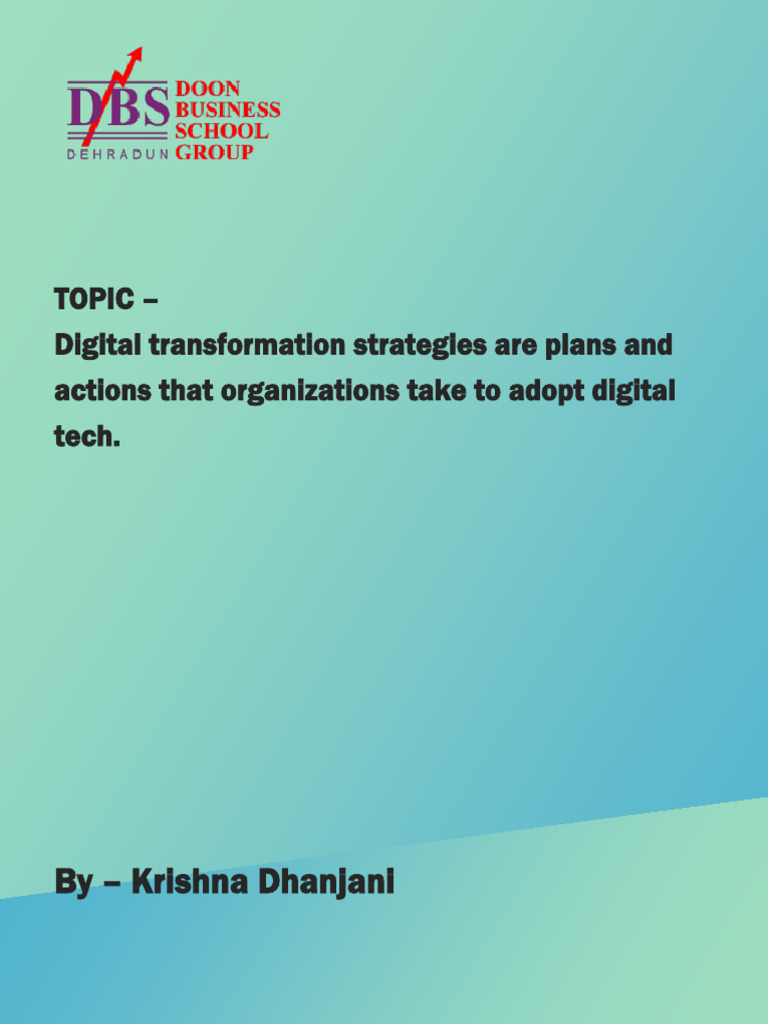 Digital Transformation | PDF | Strategic Management | Performance Indicator
