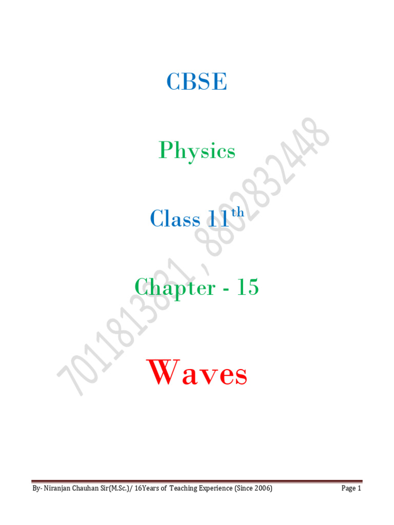Chapter 15 Waves | PDF | Science & Mathematics