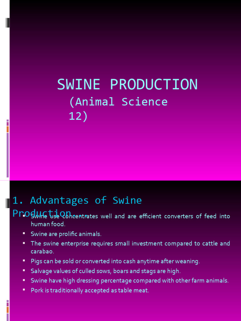 Overview of Swine Production Systems | PDF | Pig | Pregnancy
