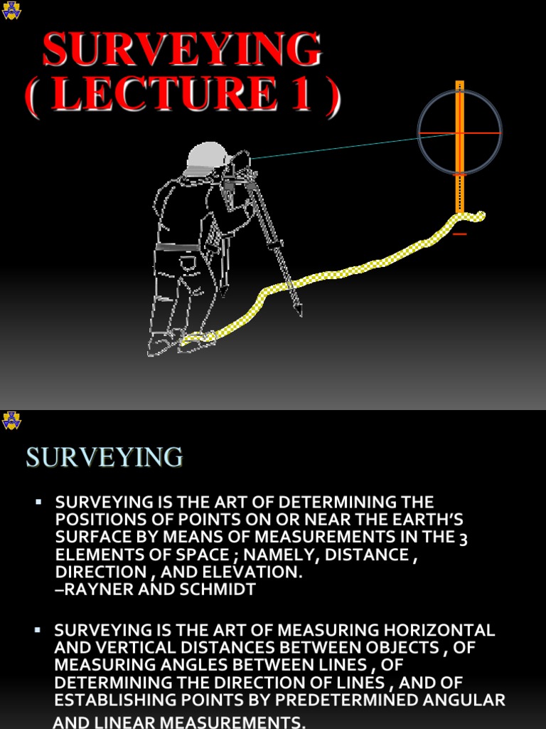 Surveying Lecture 1 - Copy | Surveying | Geodesy