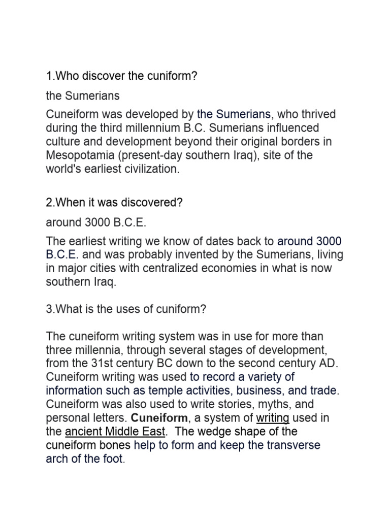Cuniform | PDF | Social Science | History