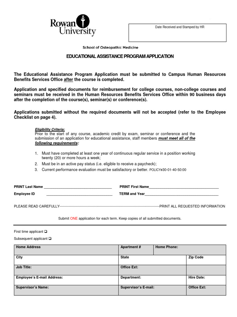 Tuitionbenefits Eap Application | PDF | Human Resources | Employment