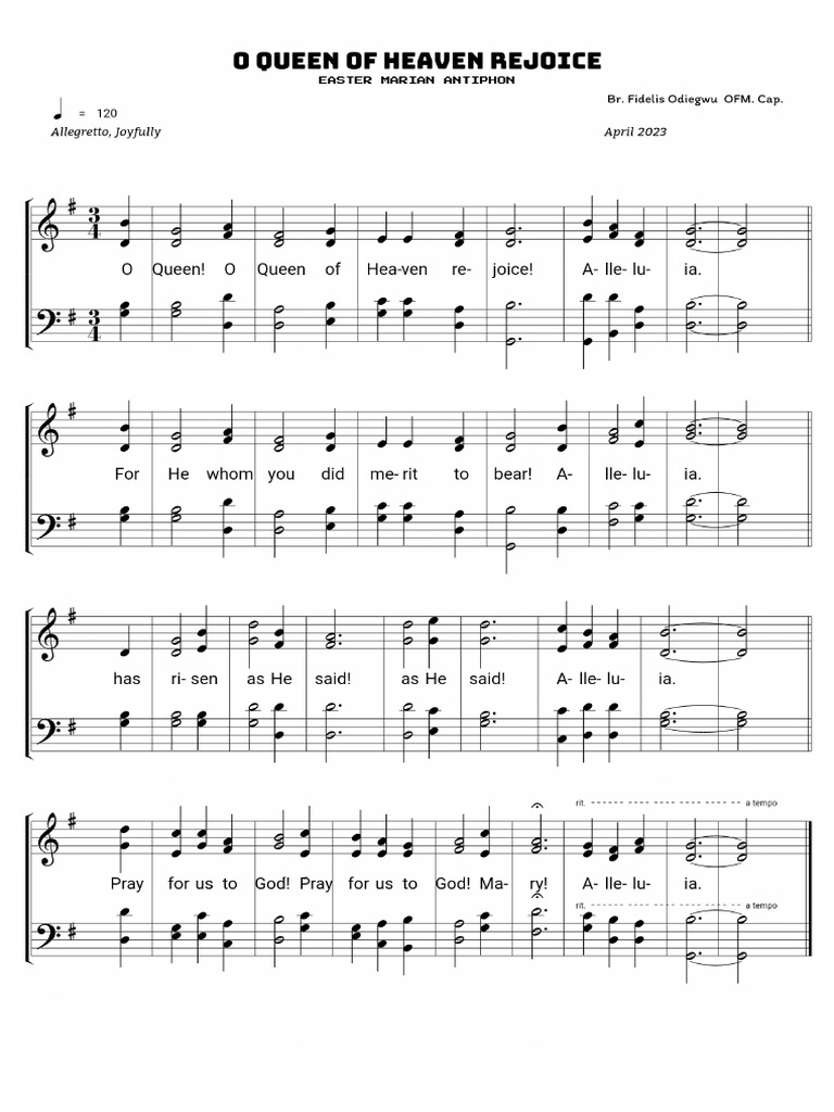 O Queen of heaven rejoice | PDF