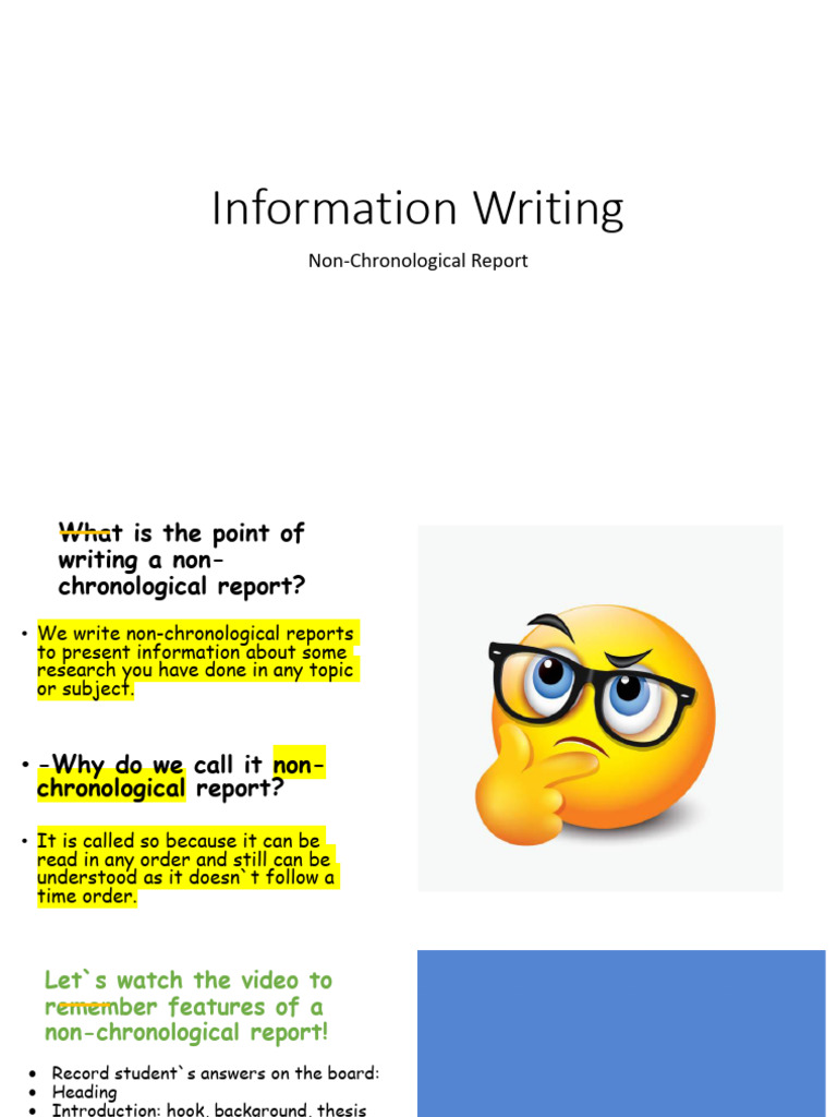 Non-Chronological Report Guide | PDF