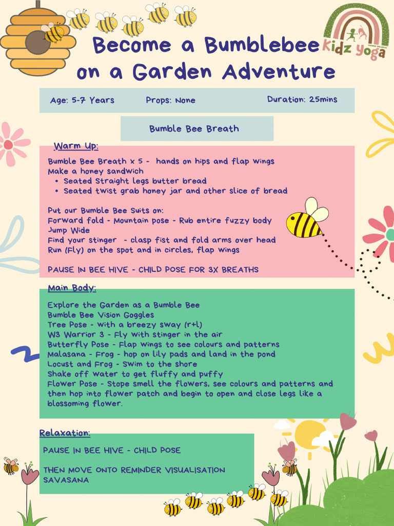 Kidz Yoga Bumble Bee Lesson Plan | PDF