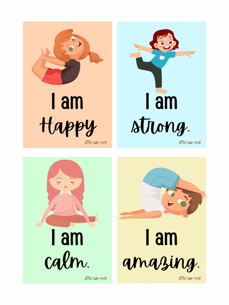 Kidz Yoga I AM - Affirmation Cards | PDF