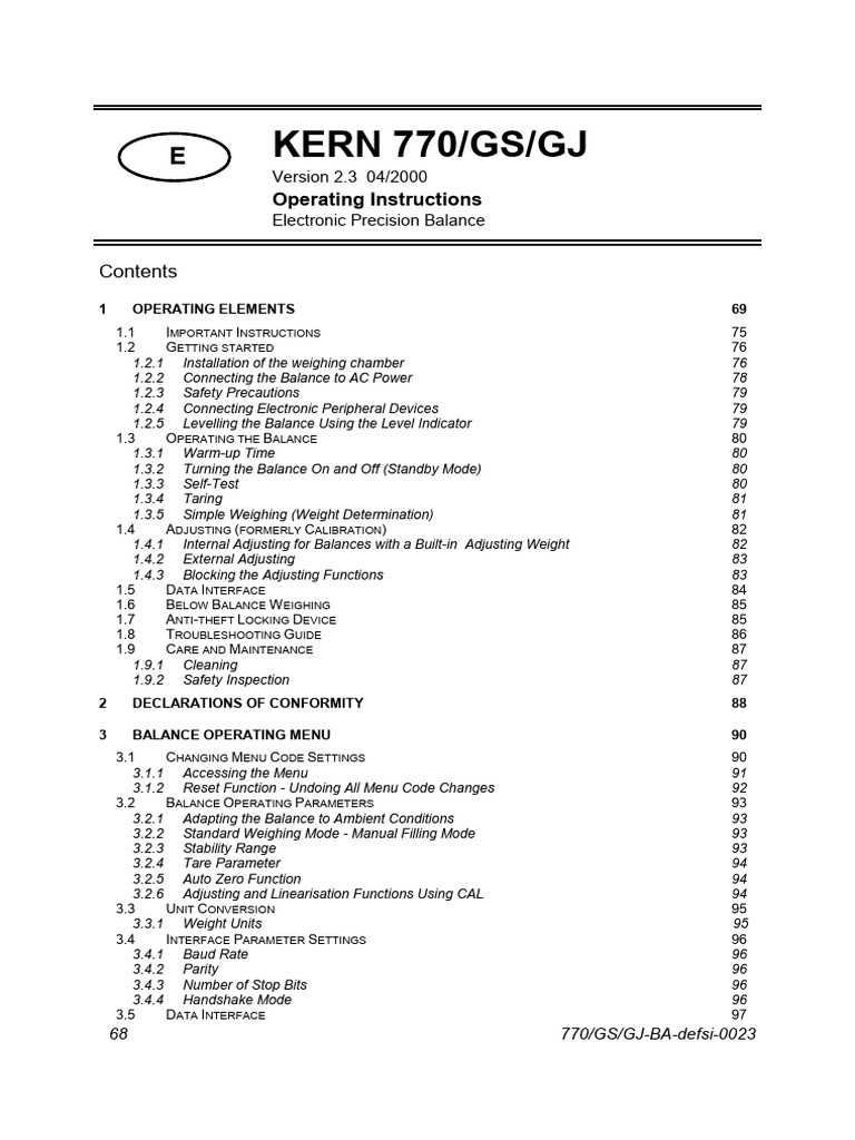 Kern 770 Balans | PDF