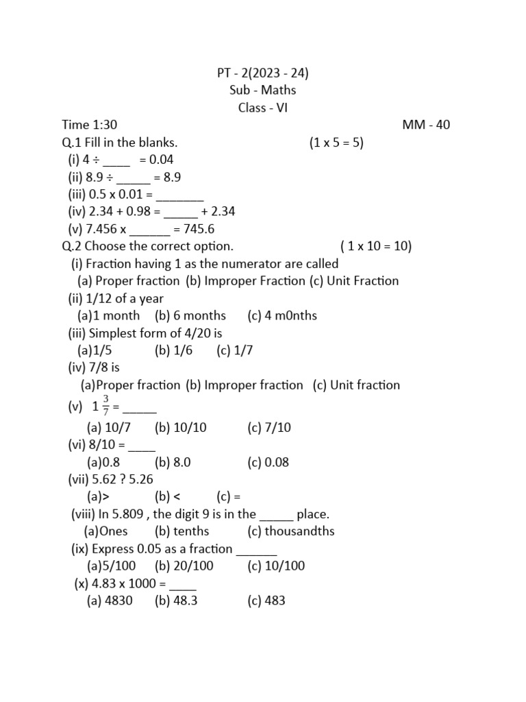 PT 2 class 5 math | PDF | Naming Conventions | Encodings