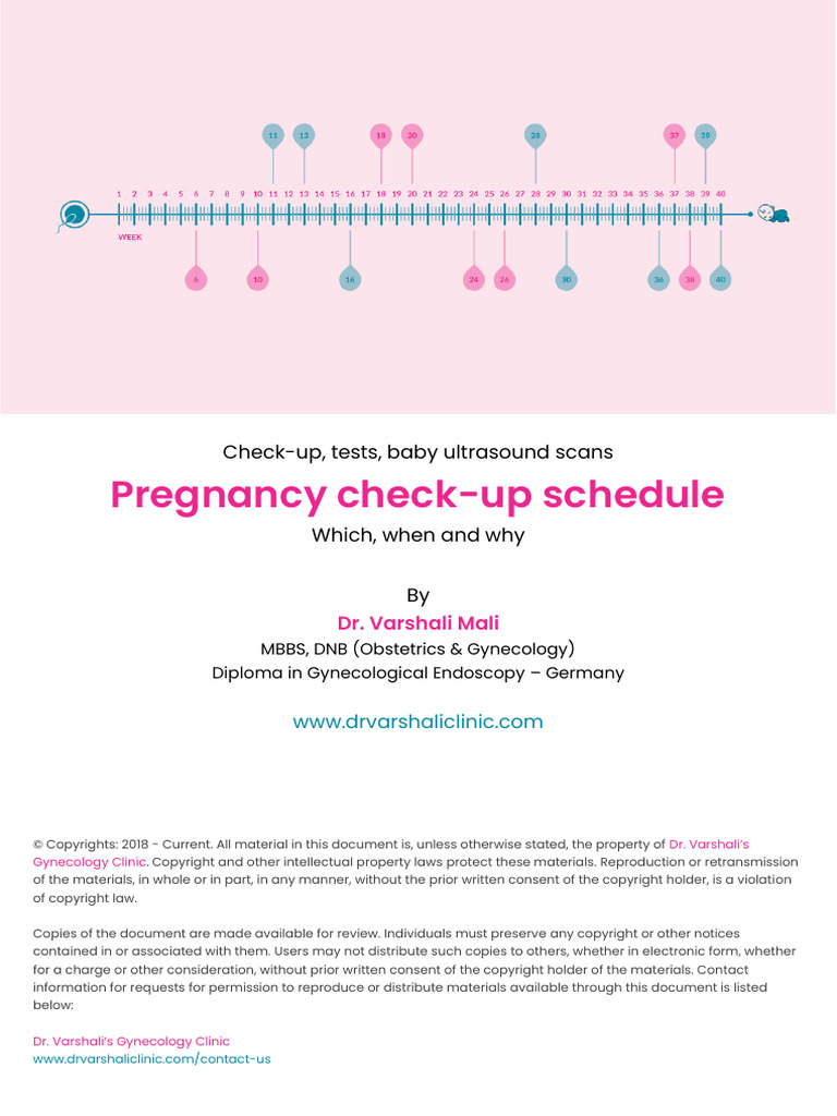 Pregnancy Checkup Schedule DR Varshali Mali Gynecologist | PDF ...