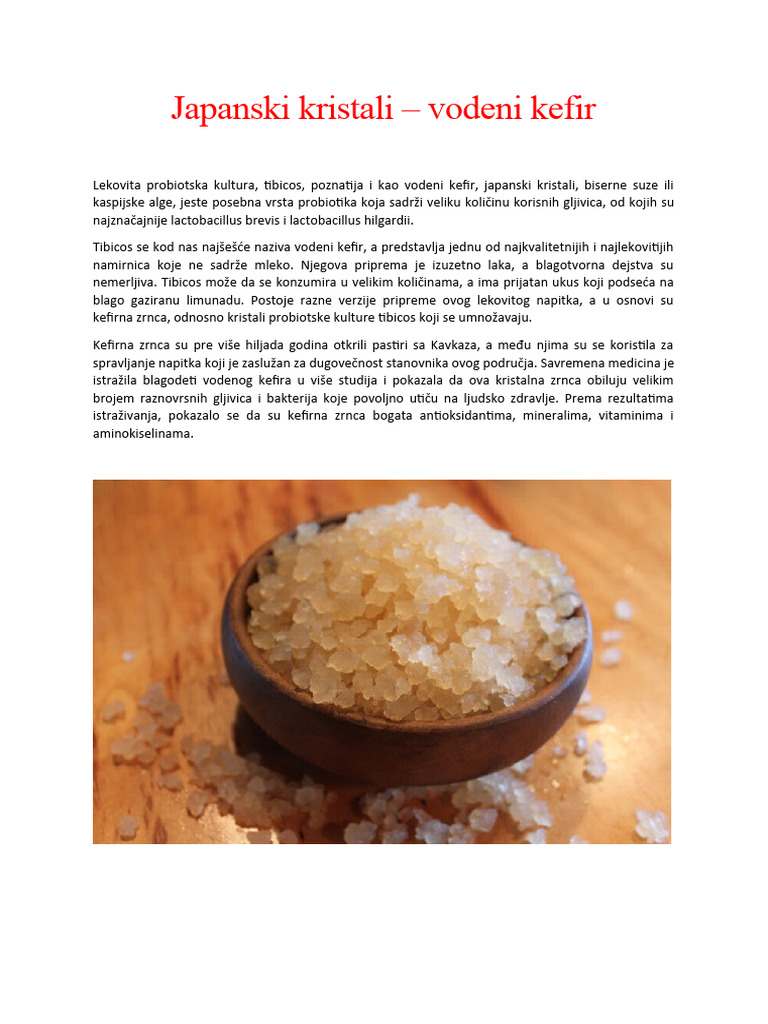Japanski Kristali Vodeni Kefir | PDF