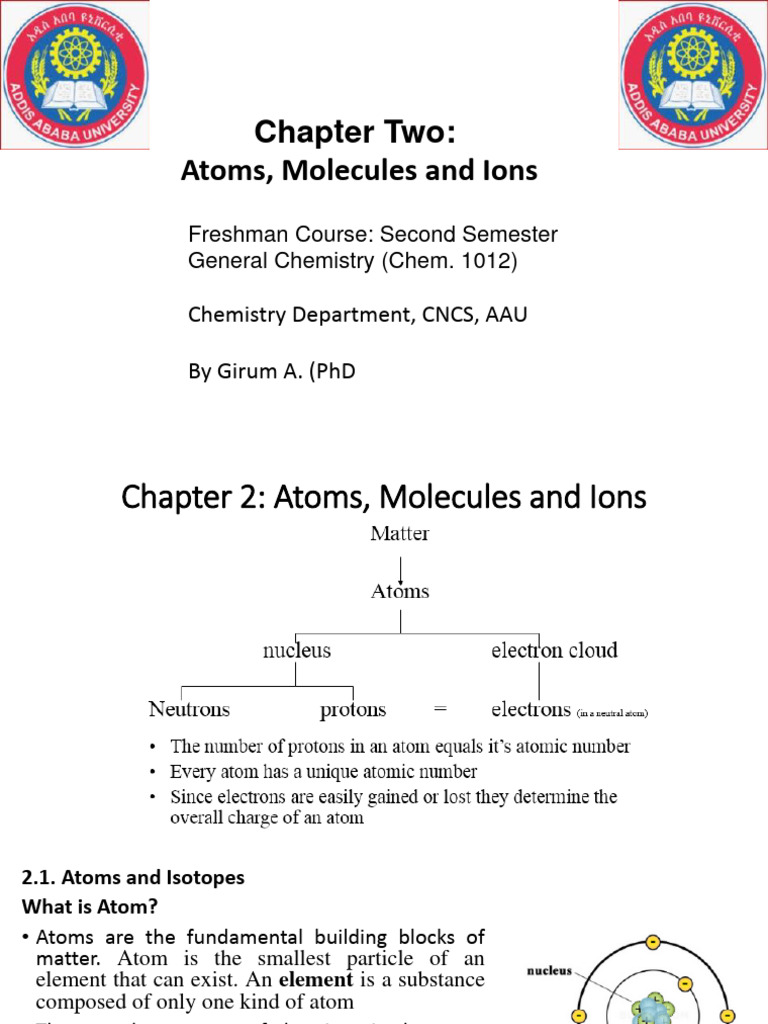 Generalchemistry Lecture 2 Pdf Atoms Atomic Nucleus