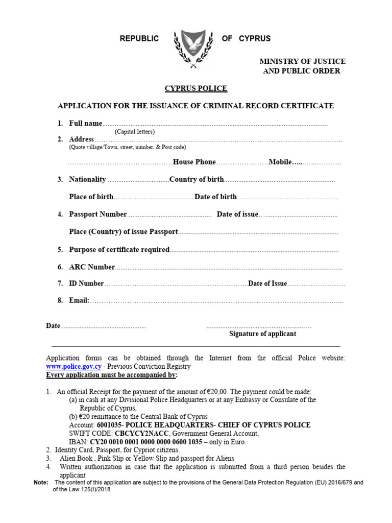 Application For The Insu | PDF | Criminal Record | National Security