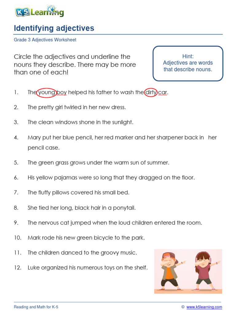 Grade 3 Adjectives Worksheet | PDF | Language Arts & Discipline