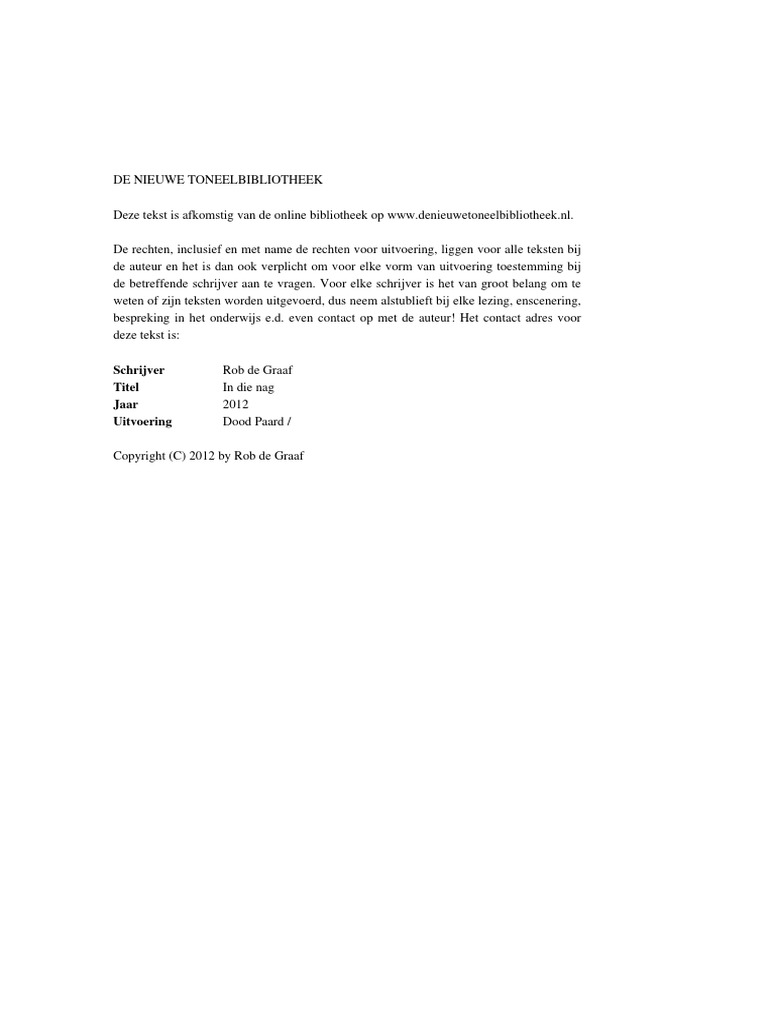 Rob Graaf - in Die Nag | PDF