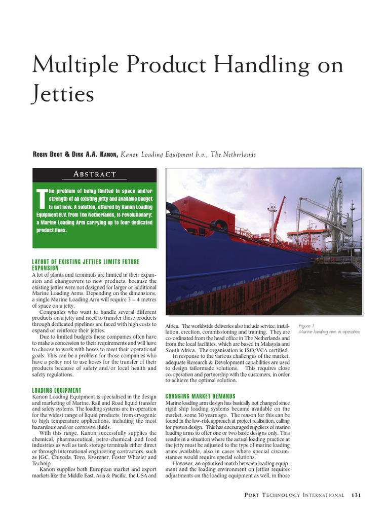 Multiple Product Handling On Jetties | PDF