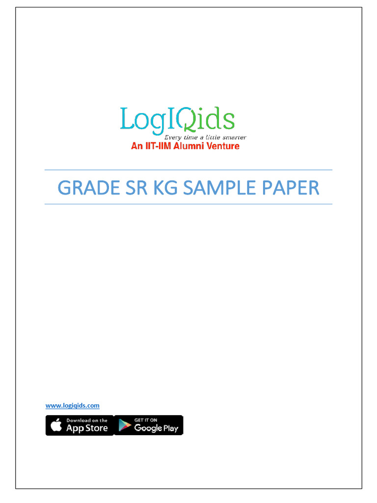 LogIQids SR KG Sample Paper | PDF