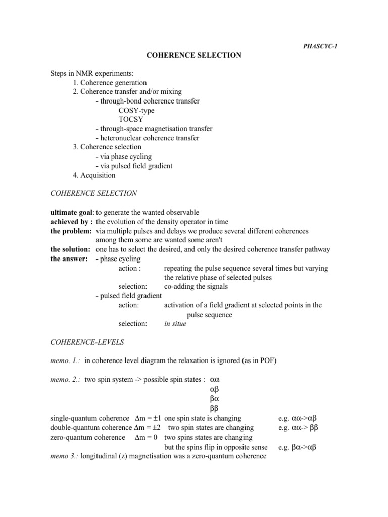 Phasecycling PFG | PDF
