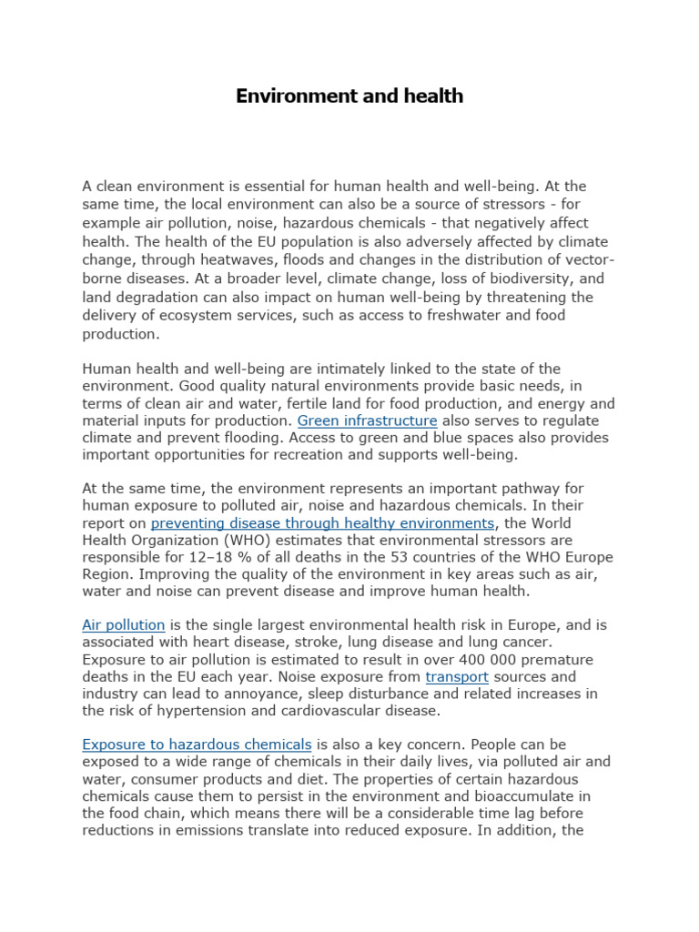 Environment and health | PDF
