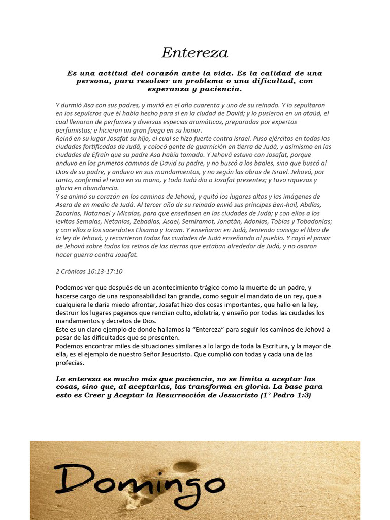 Entereza para Seguir Sus Pisadas | PDF