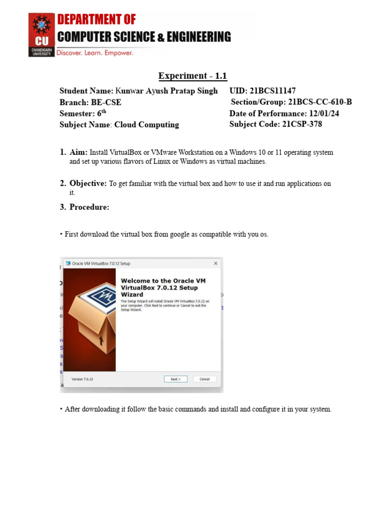 Ayush CC Exp 1 | PDF