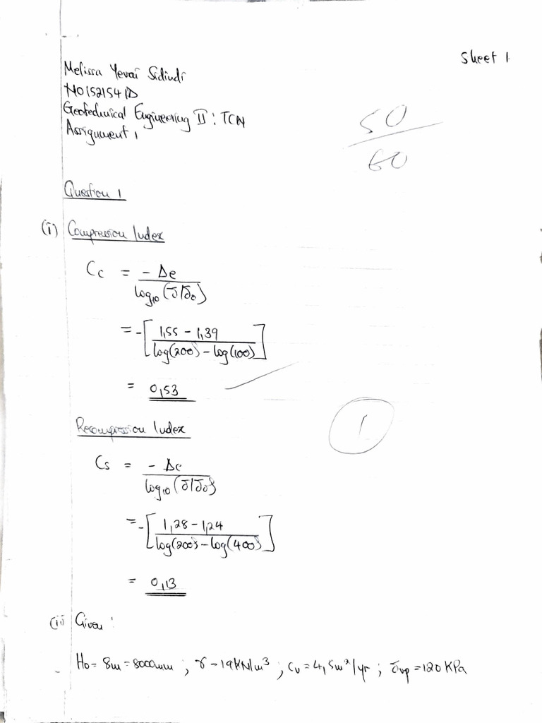 Geotech 1 Assignment | PDF