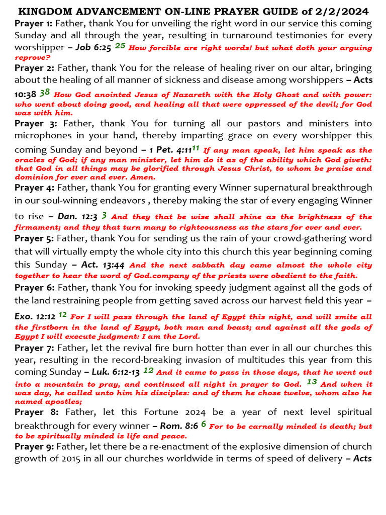 Kingdom Advancement On 2 224 | PDF | Prayer | Jesus
