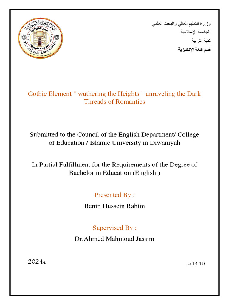 Gothic Elements in Wuthering Heights | PDF | Heathcliff (Wuthering ...