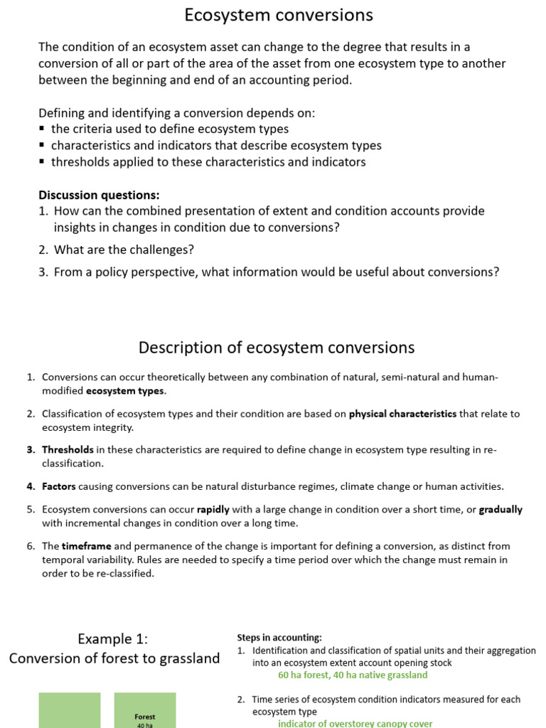 Ecosystems Conversion Forum Session-1 | PDF | Forests | Grassland