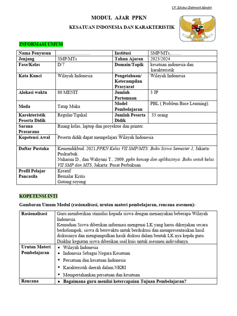 1 Final Ma PKN SMP 1 | PDF