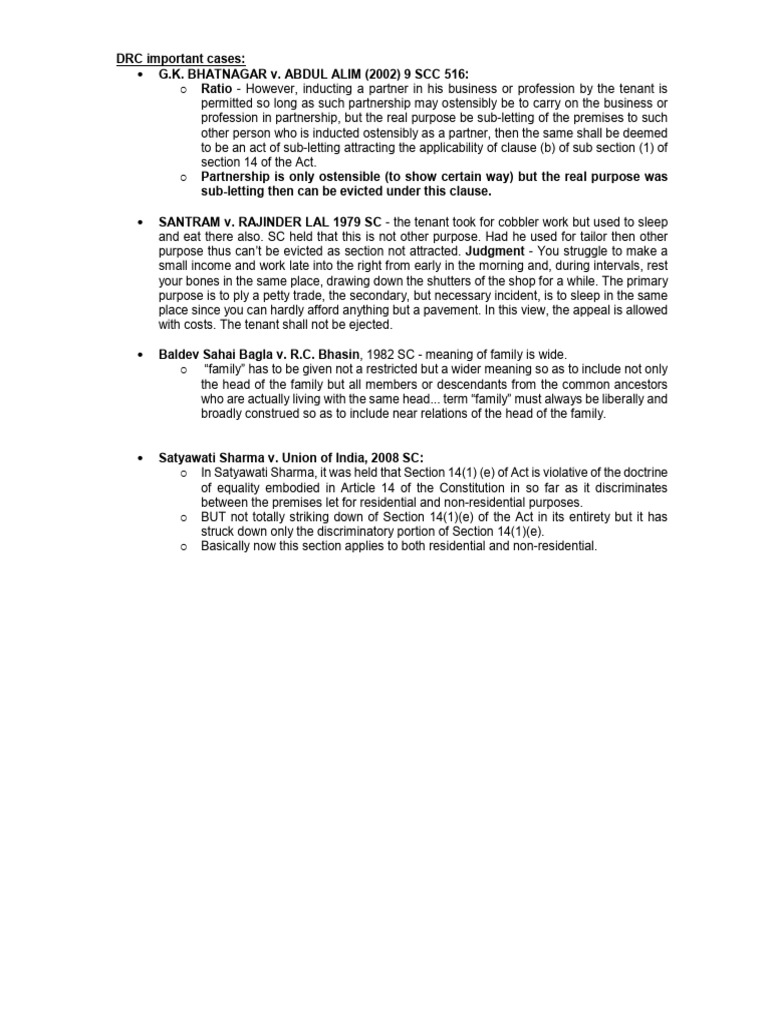 DRC Important Cases | PDF