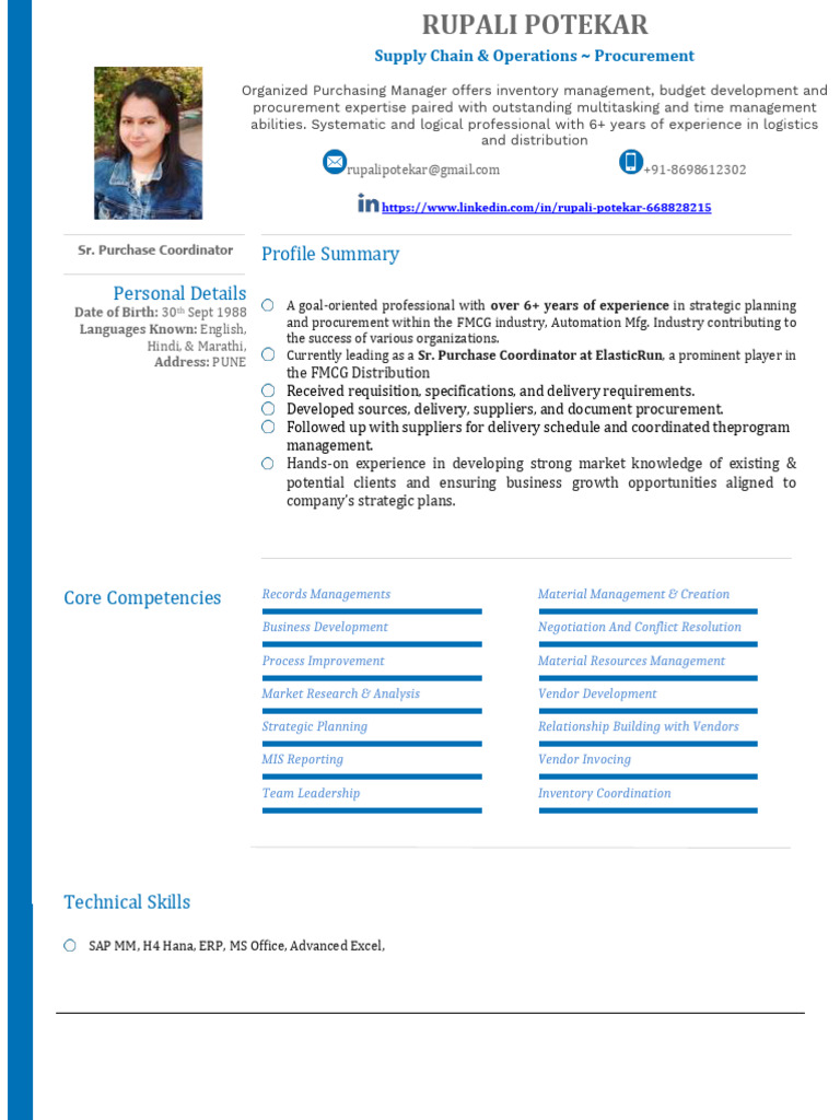 Rupali Potekar CV | PDF