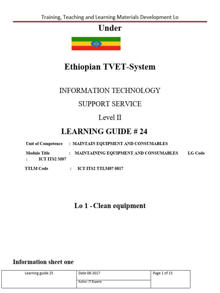 Maintain Equipment And Consumables Download Free Pdf Usb