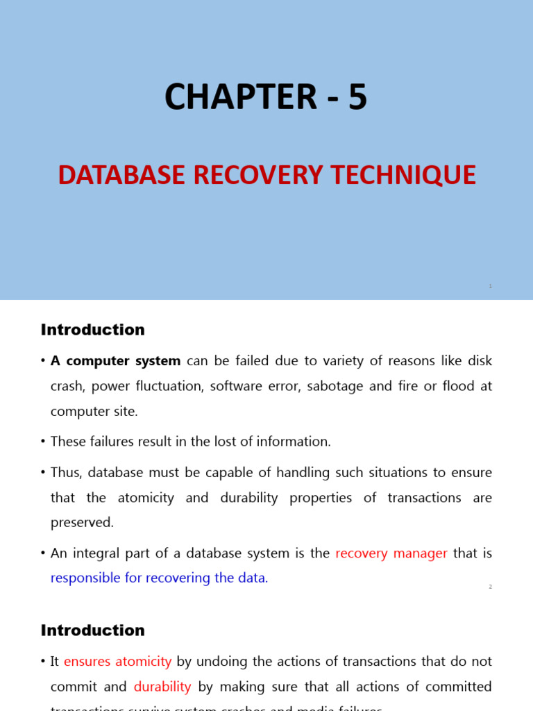 Database Recovery Techniques Explained | PDF