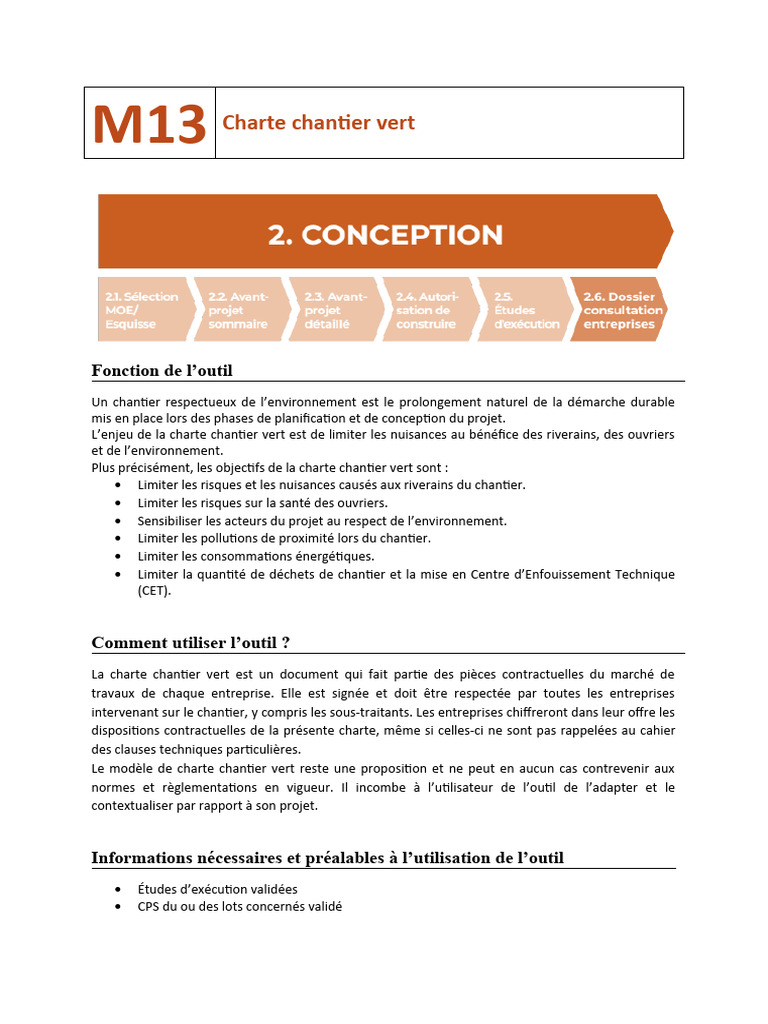 M13. Charte Chantier Vert | PDF