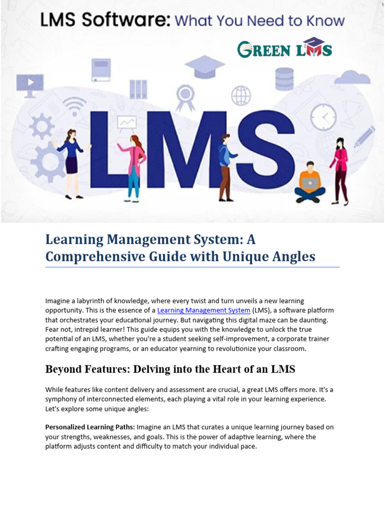 LMS A Comprehensive Guide With Unique Angles | Download Free PDF | Learning | Teaching Method