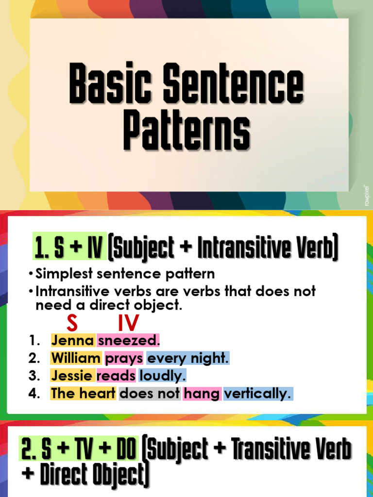 Understanding Basic Sentence Patterns | PDF | Verb | Object (Grammar)