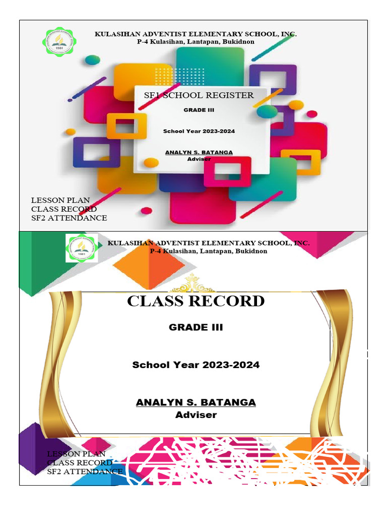 Grade III School Register 2023-2024 | PDF