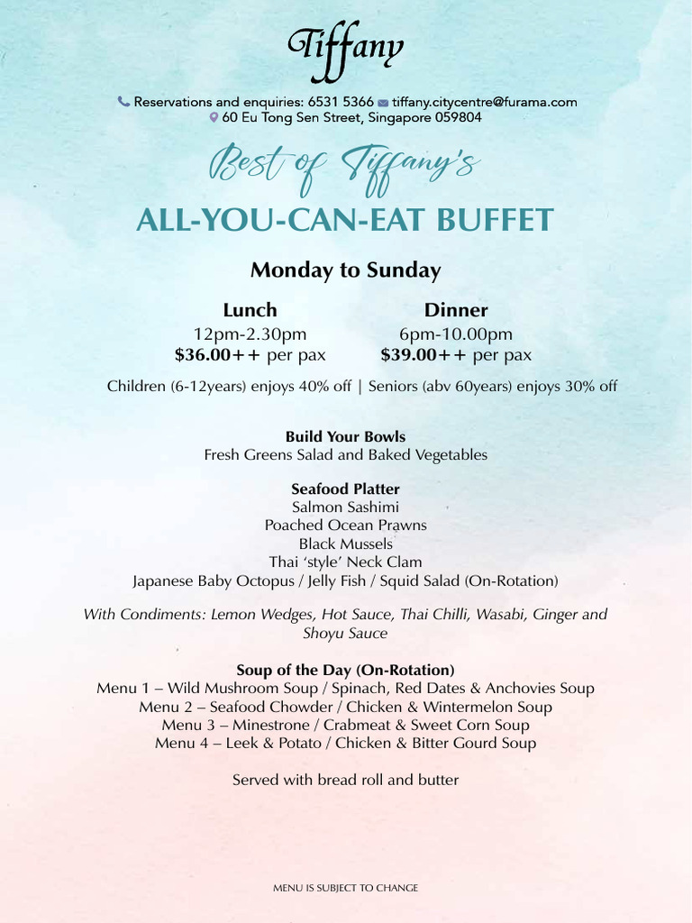 New Menu Tiffany | PDF