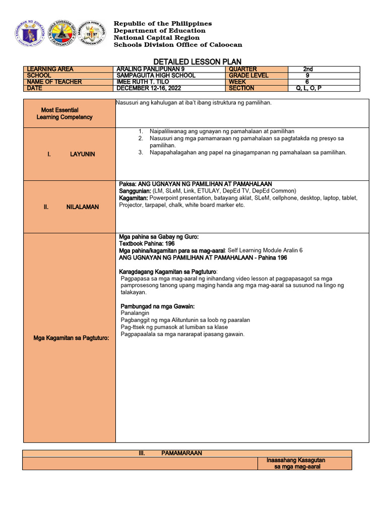 DLP Q2 Ap9 Week 6 | PDF