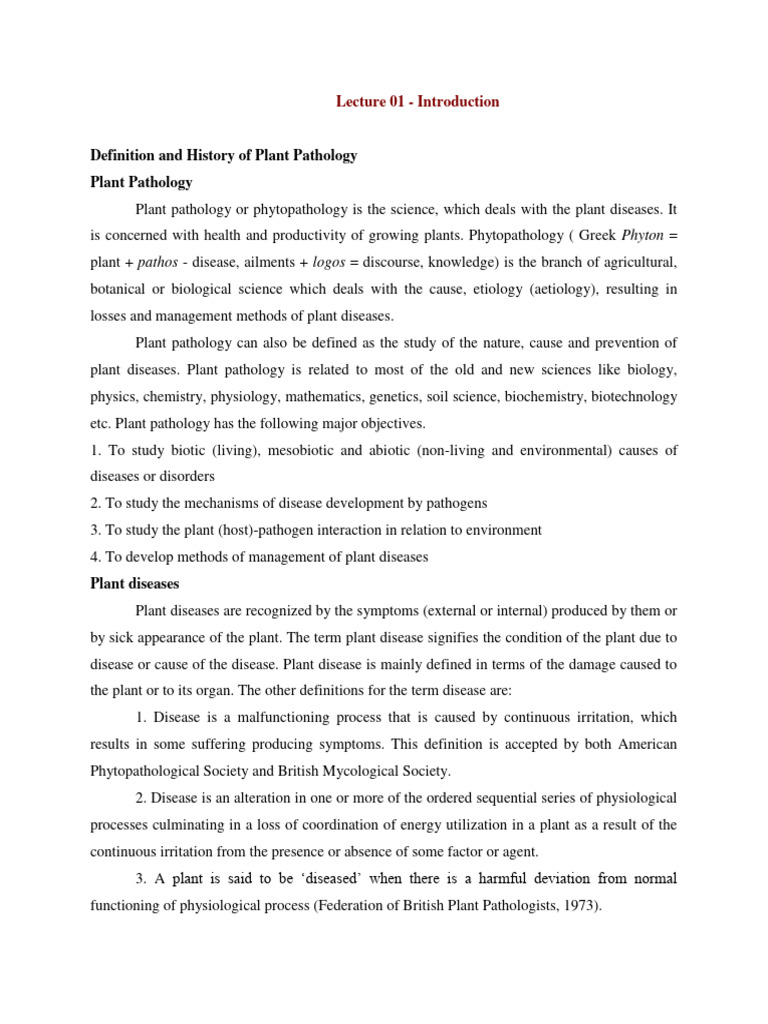 History of Plant Pathology | PDF | Virus | Plant Pathology History of Plant Pathology | PDF | Virus | Plant Pathology
