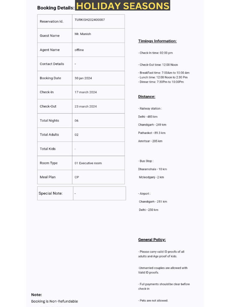 Turkish Cottage, Himachal | PDF